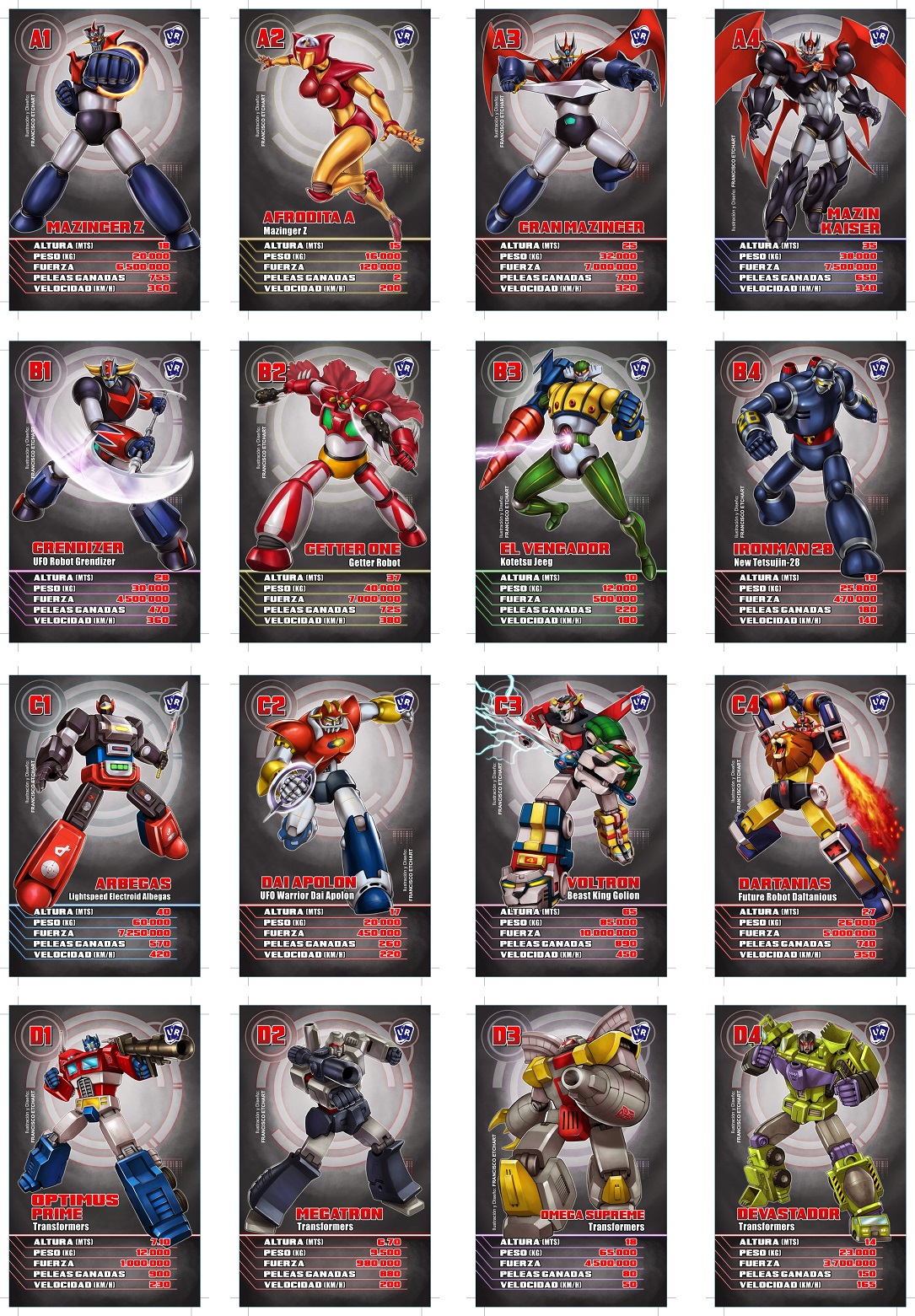 Cartas Super Robots